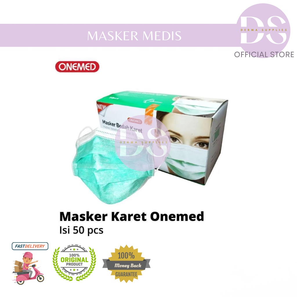 Jual Face Mask Onemed 3 Ply Box Isi 50 - Masker medis Onemed Earloop ...