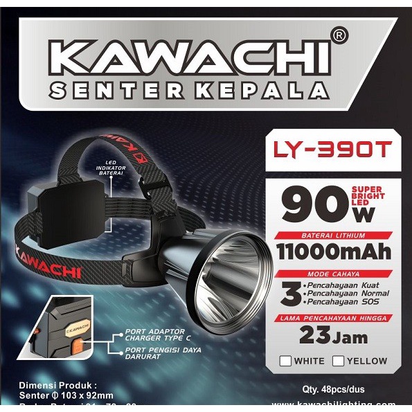 Jual SENTER KEPALA 90WATT SUPER BRIGHT LED LY-390T KAWACHI | Shopee Indonesia