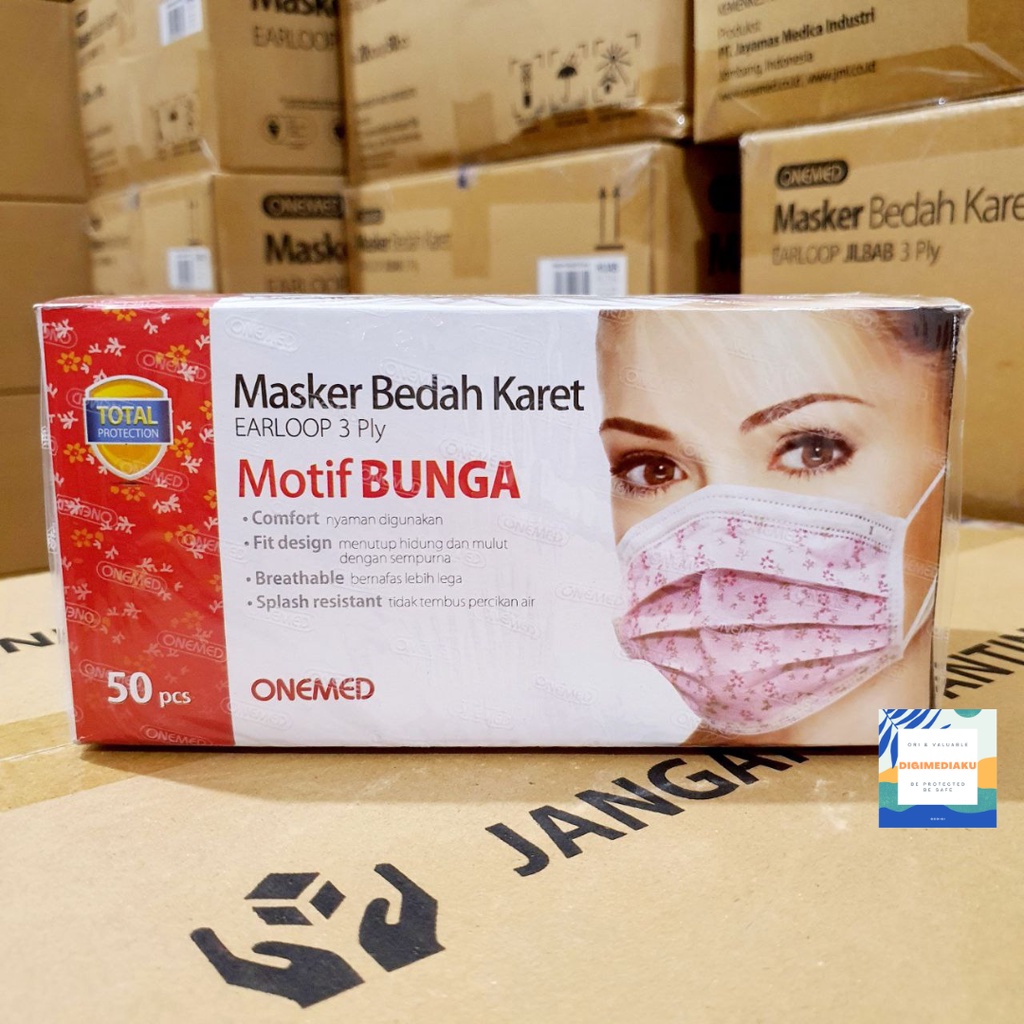 Jual Masker Medis Onemed Motif Bunga Onemed Masker Medis OneMed Box Isi ...