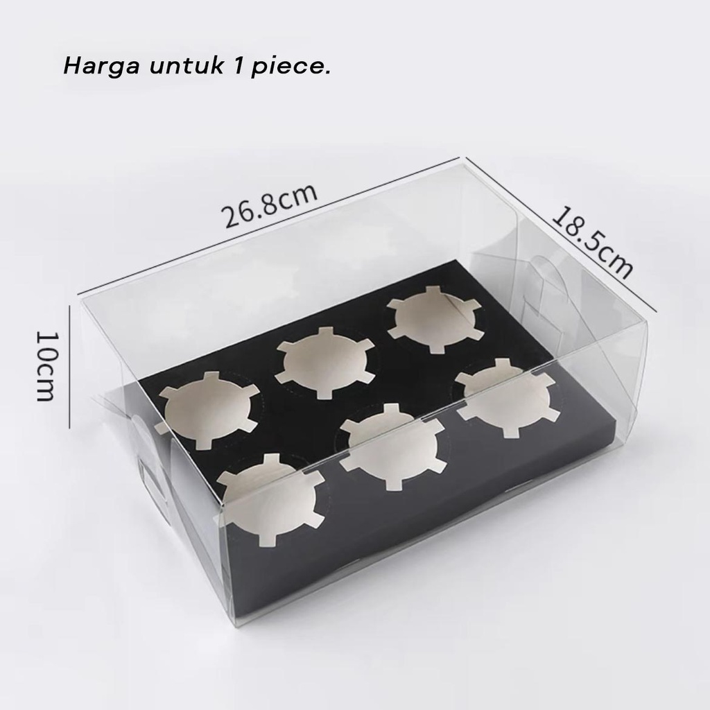 Jual [1 PC] Cupcake Muffin Box Isi 2 / 4 / 6 / 12 Mika Kemasan Kotak ...