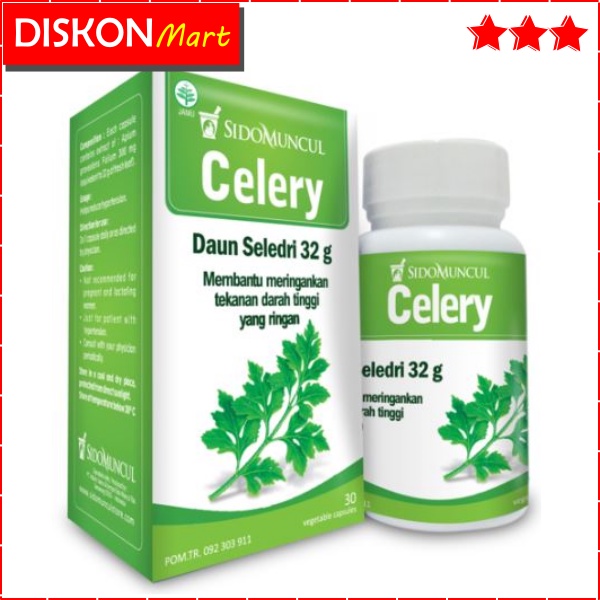 Jual CELERY SIDOMUNCUL 30 KAPSUL JAMU OBAT HERBAL CELLERY SELERI DAUN ...