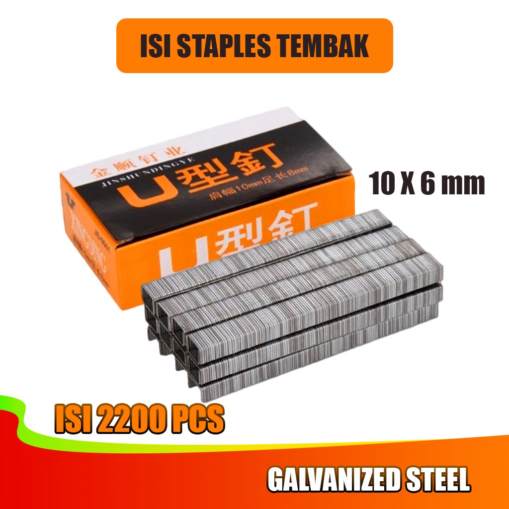 Jual Isi Staples Tembak 10mm x 6mm 2200 pcs - Isi Stepler Tembak ...