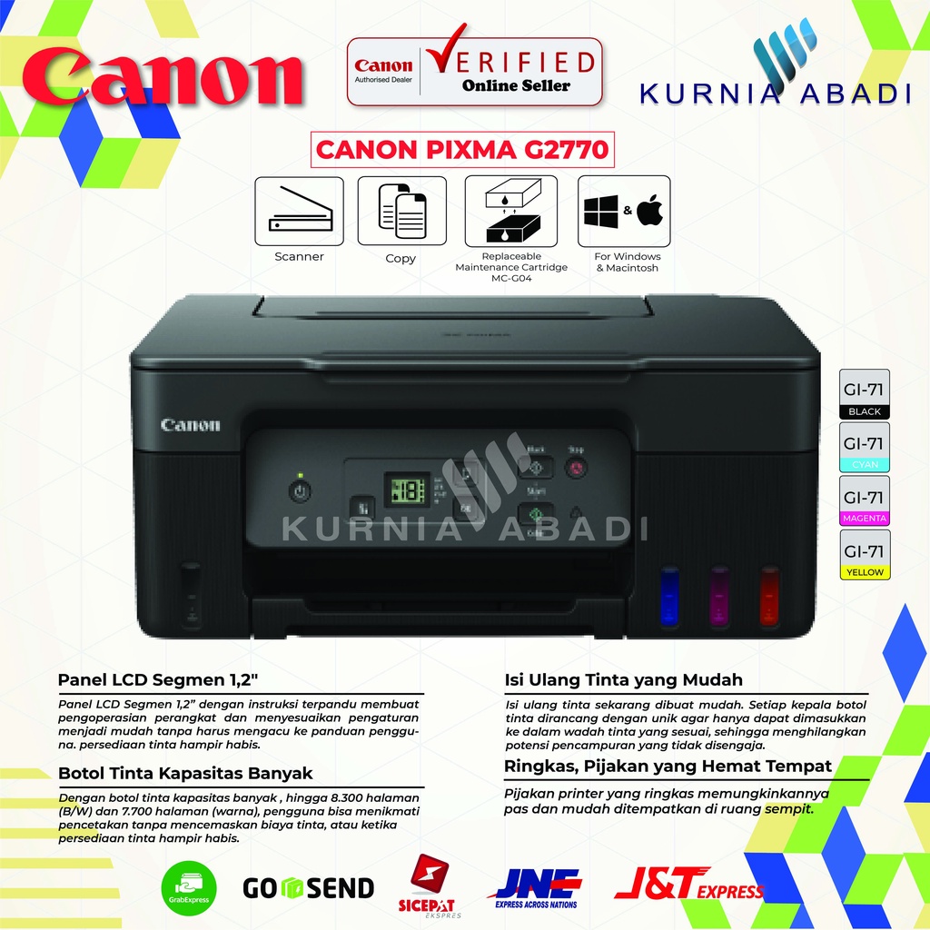 Jual Printer Canon PIXMA G2770 G 2770 PRINT SCAN COPY | Shopee Indonesia