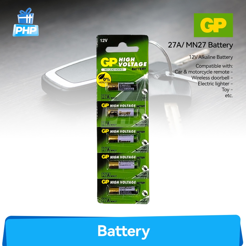Jual #PHPacc - Baterai Alkaline 27A A27 MN27 / 12V GP Battery | Shopee ...
