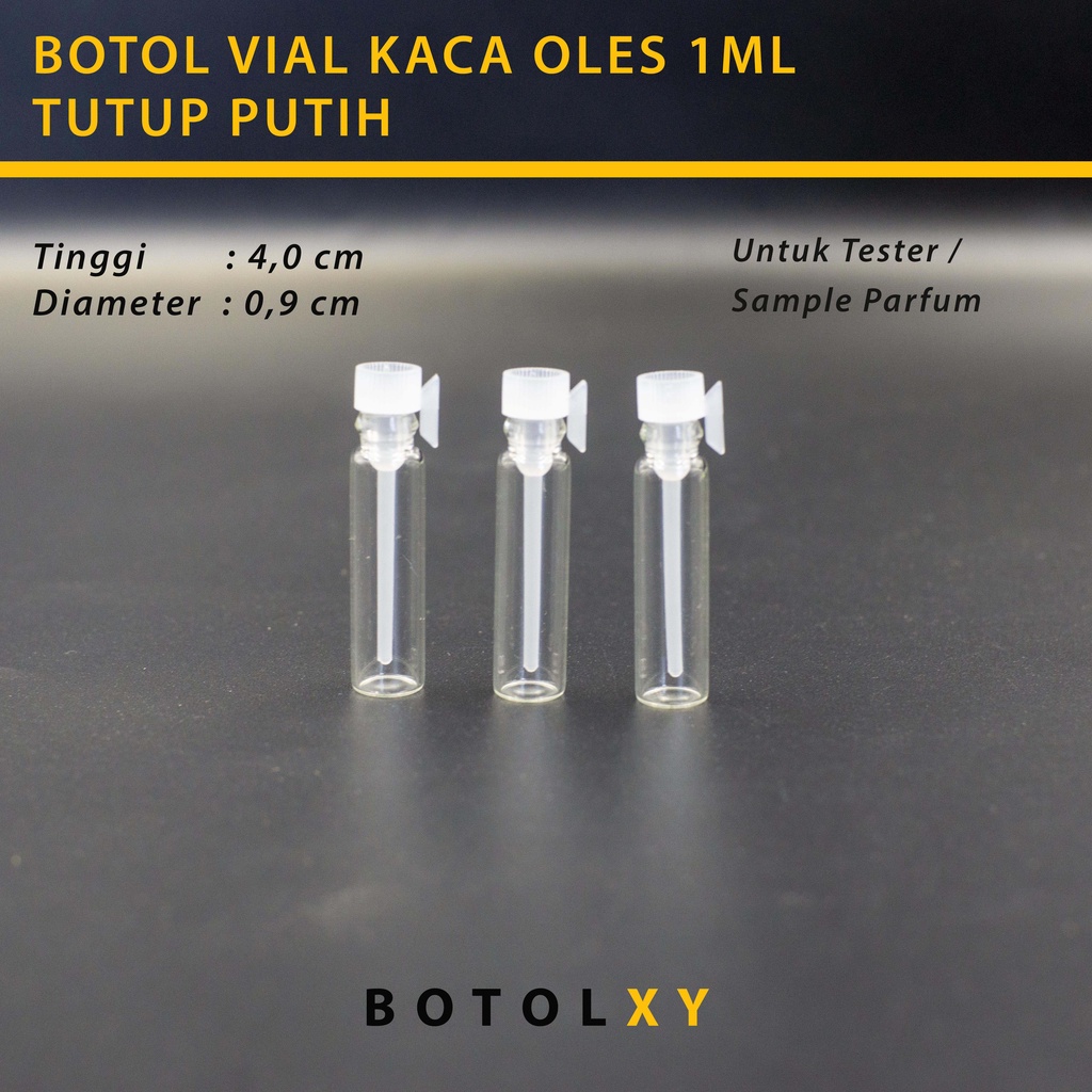 Jual Vial 1ml Botol Lidi Tester Sample Parfum Kaca Stik Oles Mini ...