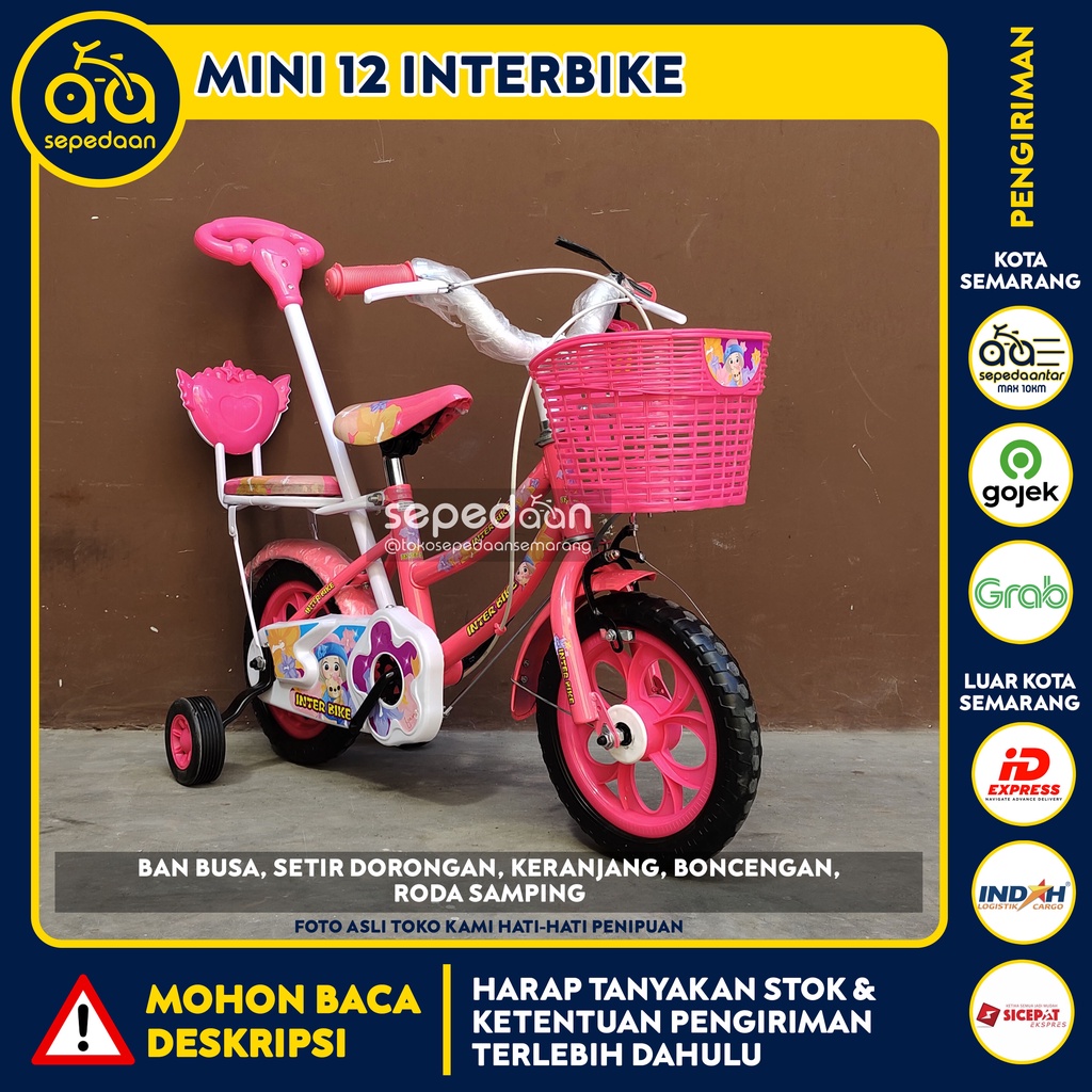 Jual Sepeda Anak Mini 12" INTERBIKE - Eva Ban Busa Dorong 1 (CARGO ...