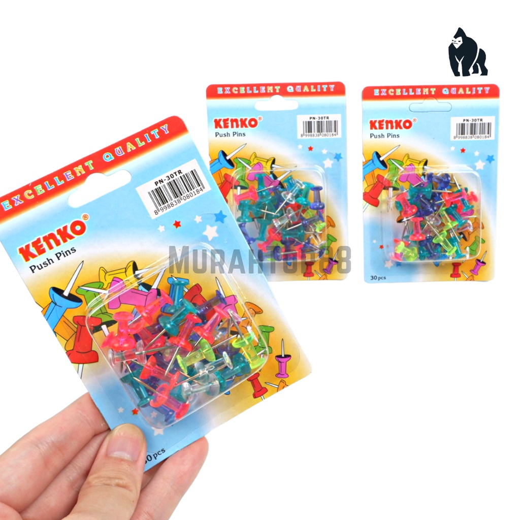 Jual Push Pins Transparent Kenko PN-30TR / Jarum Tekan Paku Pin ...