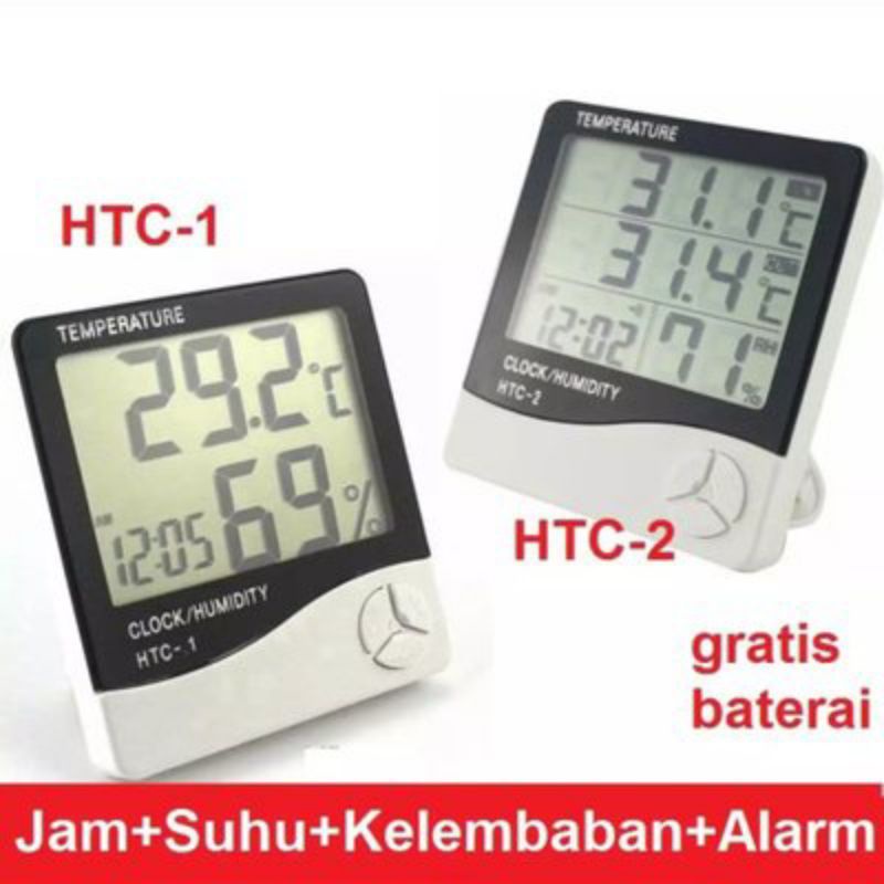 Jual Thermometer Hygrometer jam Digital Higrometer Termometer Ruang HTC1 HTC2 | Shopee Indonesia