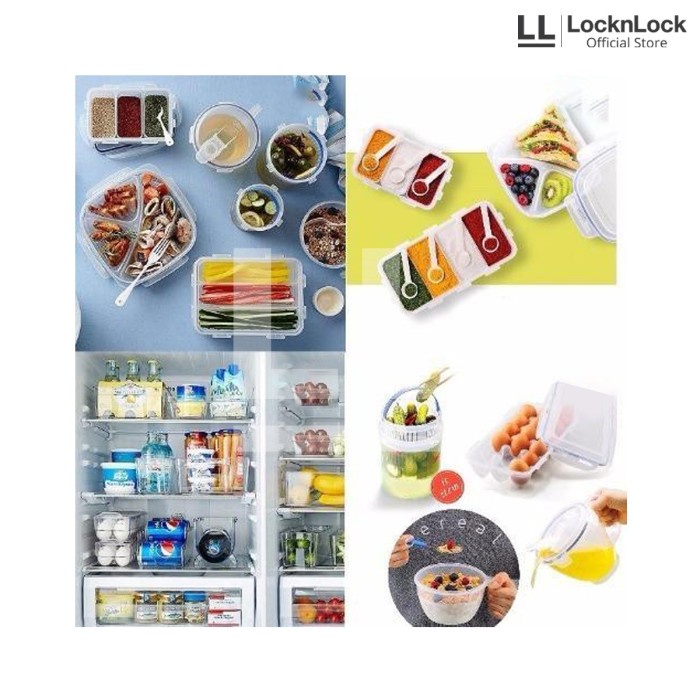 Jual LOCK&LOCK Food Container Set 4P With Color Box HPL817SC04 ORIGINAL ...