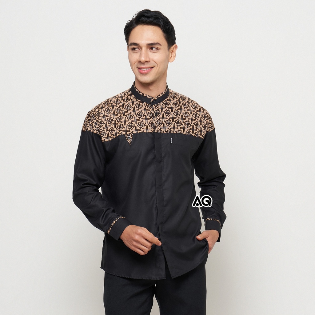 Jual Baju Koko Pria Lengan Panjang Motif Batik Bima | Shopee Indonesia