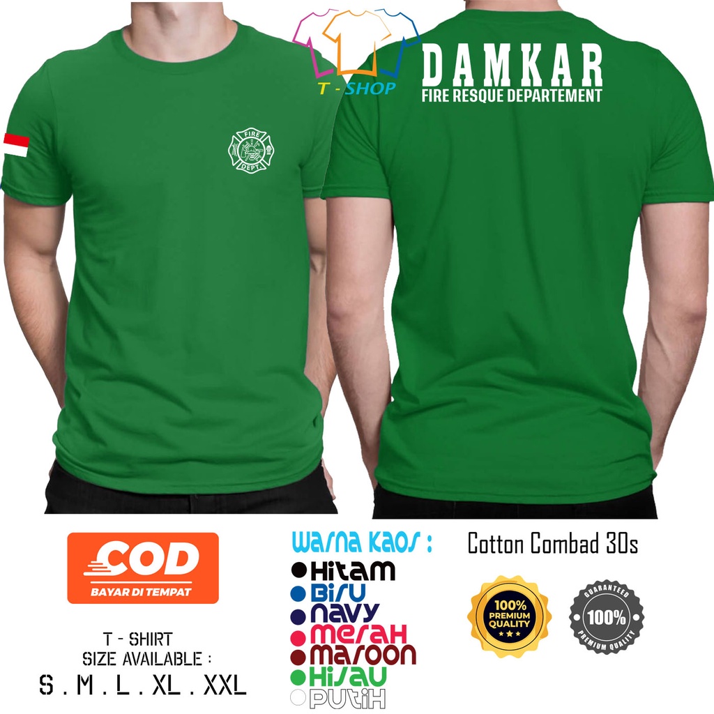 Jual Kaos Fire Fighter Pemadam Kebakaran Kaos Damkar Resque Departement ...