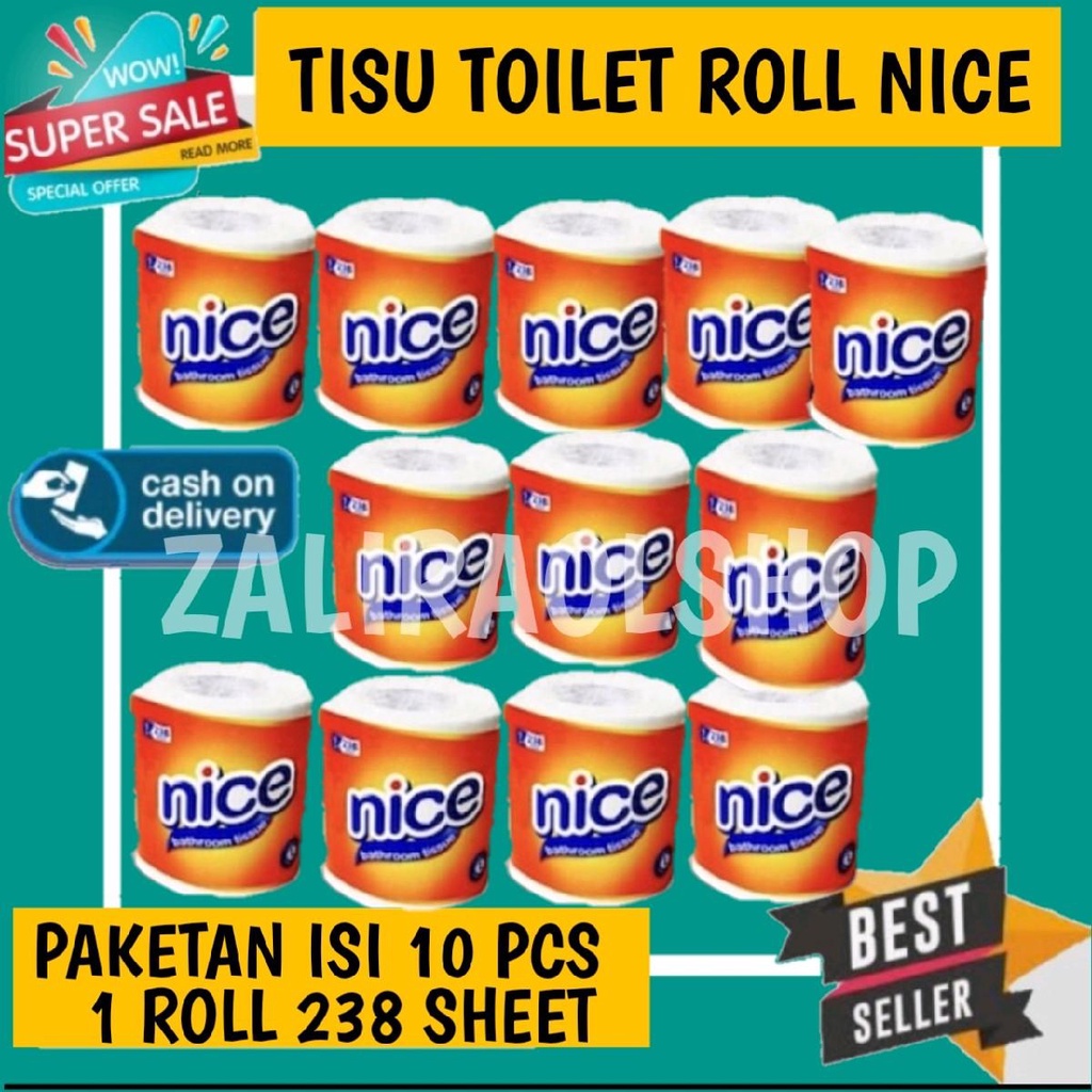 Jual tisu toilet roll nice 238 sheet paketan isi 12 pcs | Shopee Indonesia