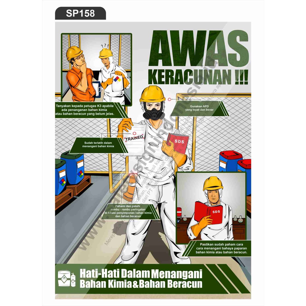 Jual SP158 Poster K3 Safety A2 - Awas Keracunan | Shopee Indonesia