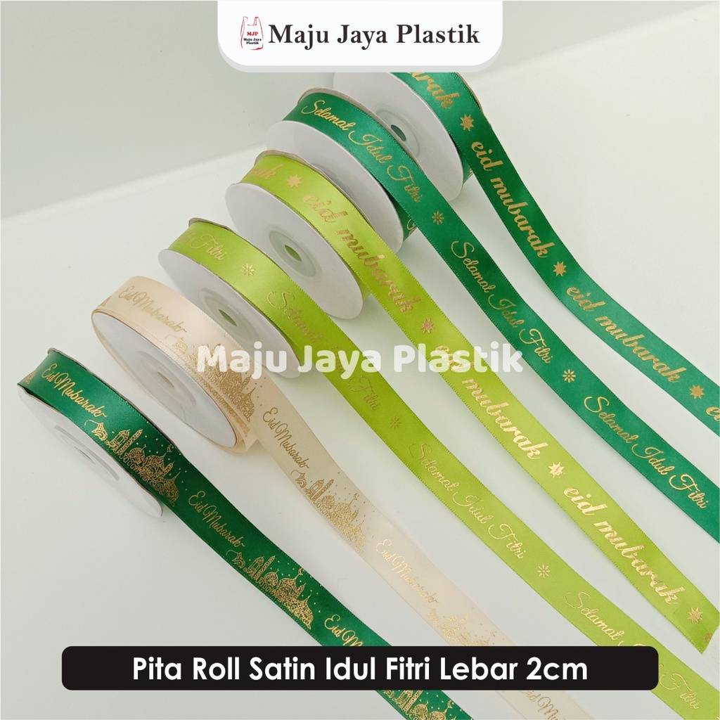 Jual PITA IDUL FITRI 2cm 2.5cm LEBARAN SABLON SATIN 18meter 20 yard ...