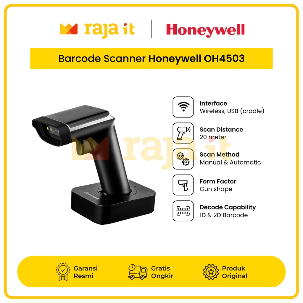 Jual HONEYWELL Barcode Scanner OH4503 With Docking 1D 2D QR Code ...
