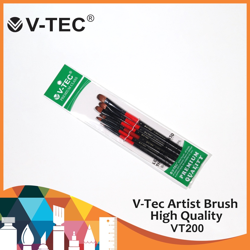 Jual V-Tec Brushes VT 200/6 Premium Class / Kuas Lukis VTec / Kuas ...