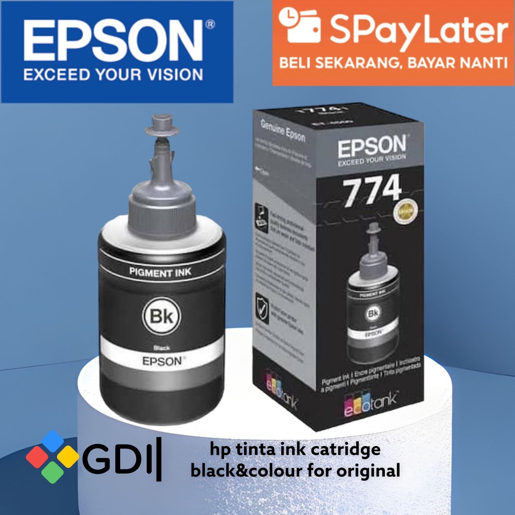 Jual TINTA EPSON 774 BLACK ORIGINAL M100,M200,M205,L1455 - Hitam ...