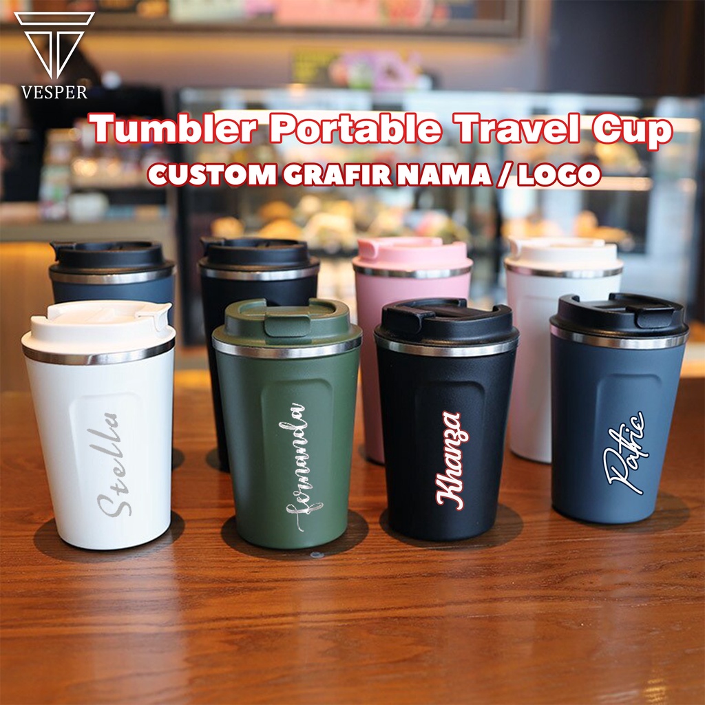 Jual tumbler kopi portable travel cup / thermos coffee mug stainless ...