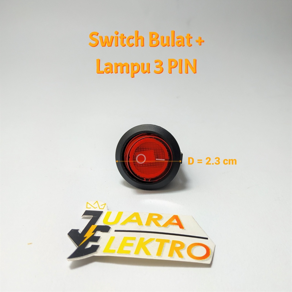 Jual Switch On / Off Bulat + Lampu 3 PIN | Saklar Kecil / Tombol On-Off ...