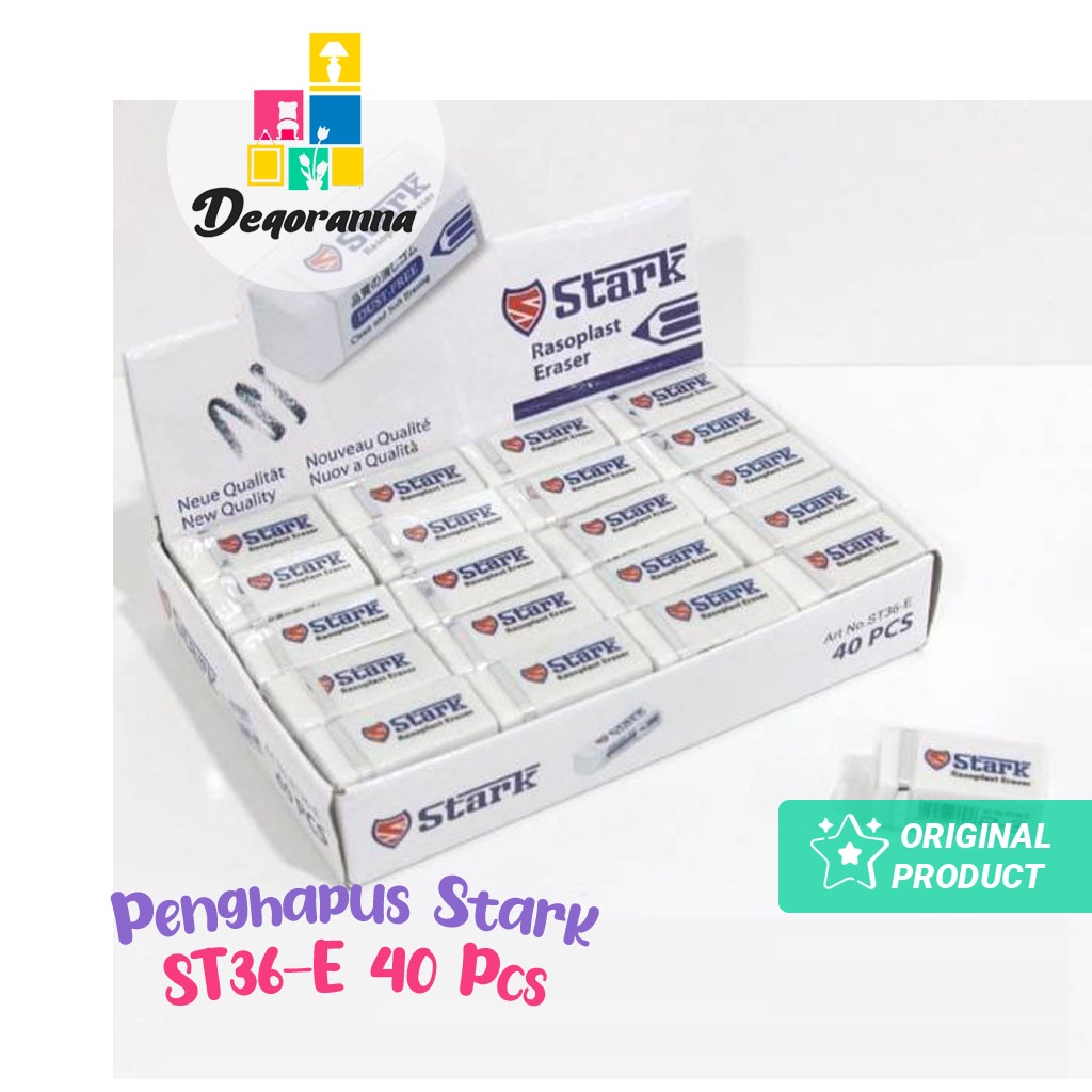 Jual Penghapus Stark Penghapus Pensil Stark Rasoplast Satu box 40 Pcs ...