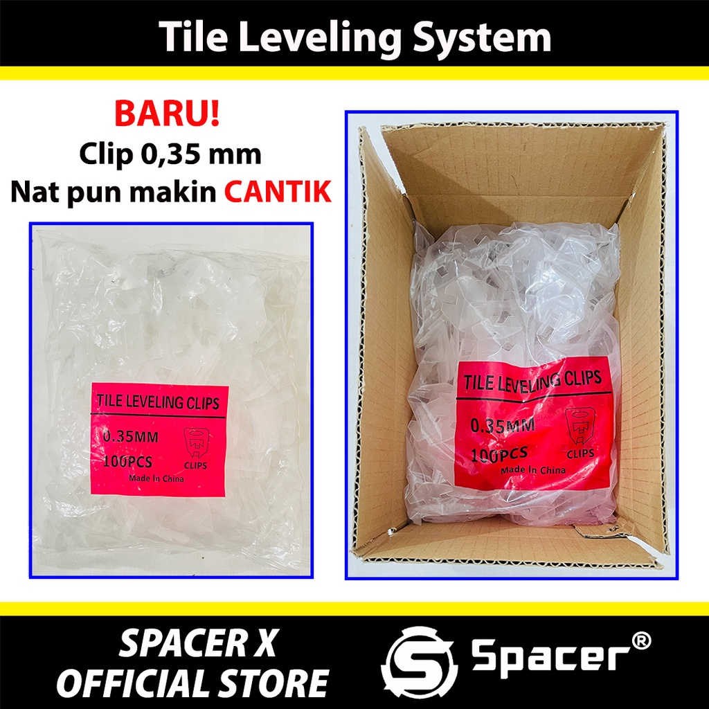 Jual 0,35 mm 0,5 mm Clip Tile Leveling System Alat Perata Nat Keramik ...