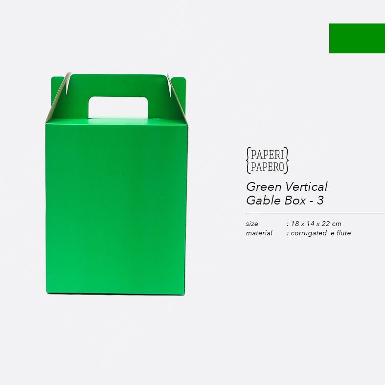 Jual Green Vertical Gable Box 3 Kotak Kardus Hampers Hijau (18x14x22 cm ...