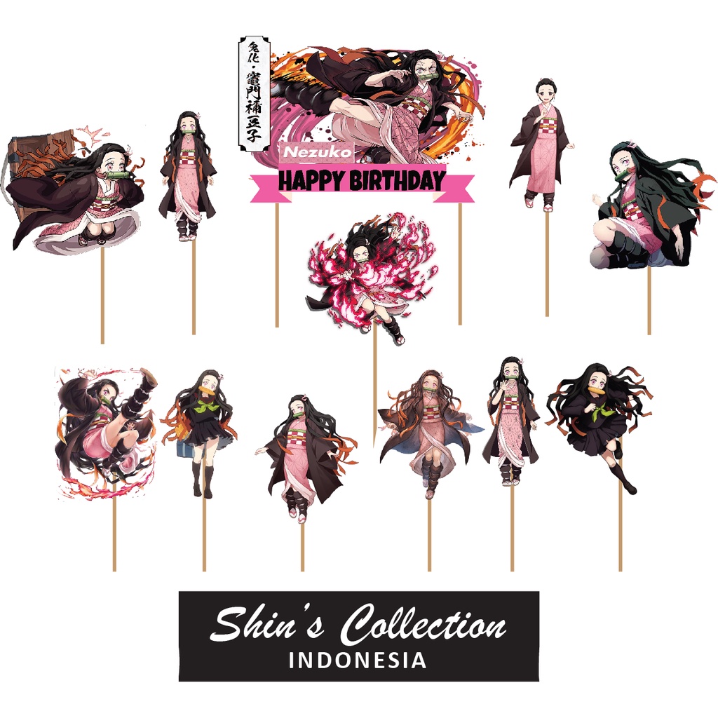 Jual Cake Topper Nezuko Solo New Demon Slayer isi 12 pcs | Shopee Indonesia