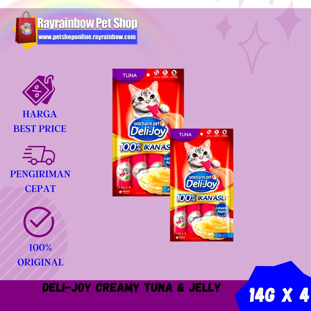 Jual Deli-Joy Snack Kucing Basah 14g - Jelly Rasa Tuna | Shopee Indonesia