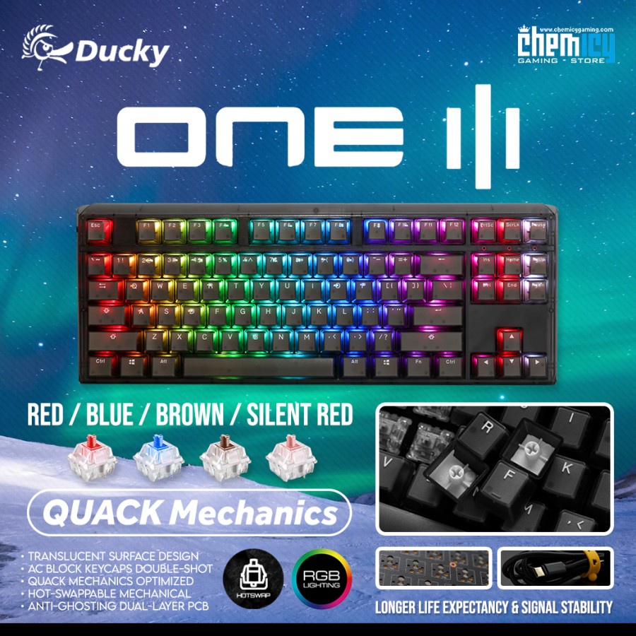 Jual Ducky One 3 Aura TKL Black RGB Hotswap Mechanical Gaming Keyboard ...