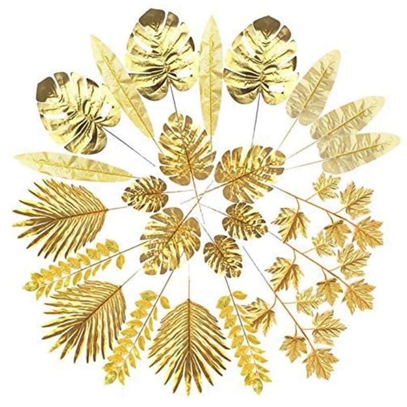Jual Hasans / Daun Artificial Gold Premium / Daun Emas Palsu Plastik / Daun Ginkgo Artificial ...