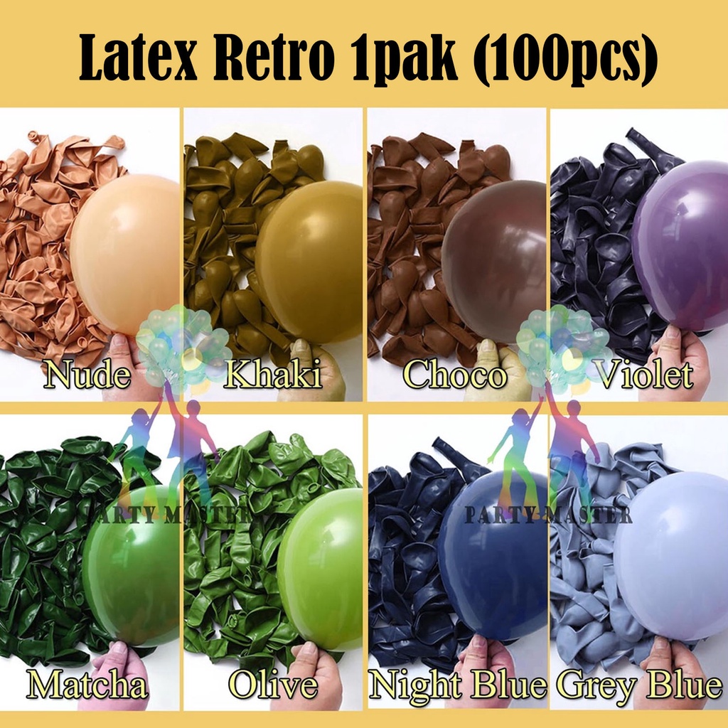 Jual Balon Latex Tebal Retro / Doff 1 pak (100 pcs) | Shopee Indonesia