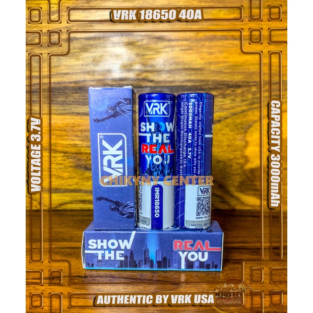 Jual BATTERY VRK 18650 3000mAh 40A AUTHENTIC BY VRK USA | Shopee Indonesia