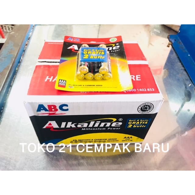Jual Abc Alkaline Aaa Isi 4 Pcs - 1 Box Isi 12 Pack Batu Baterai ...