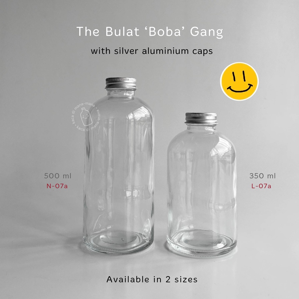 Jual Botol kaca bulat lebar - botol juice kopi madu | Shopee Indonesia