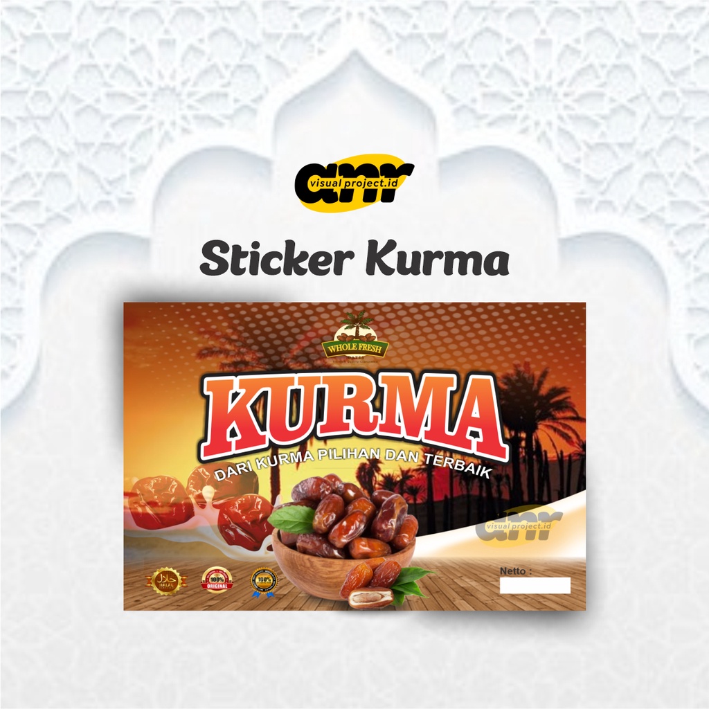Jual [HARGA PER PCS ] Stiker Kurma / Sticker Kurma Label / Label Kurma ...