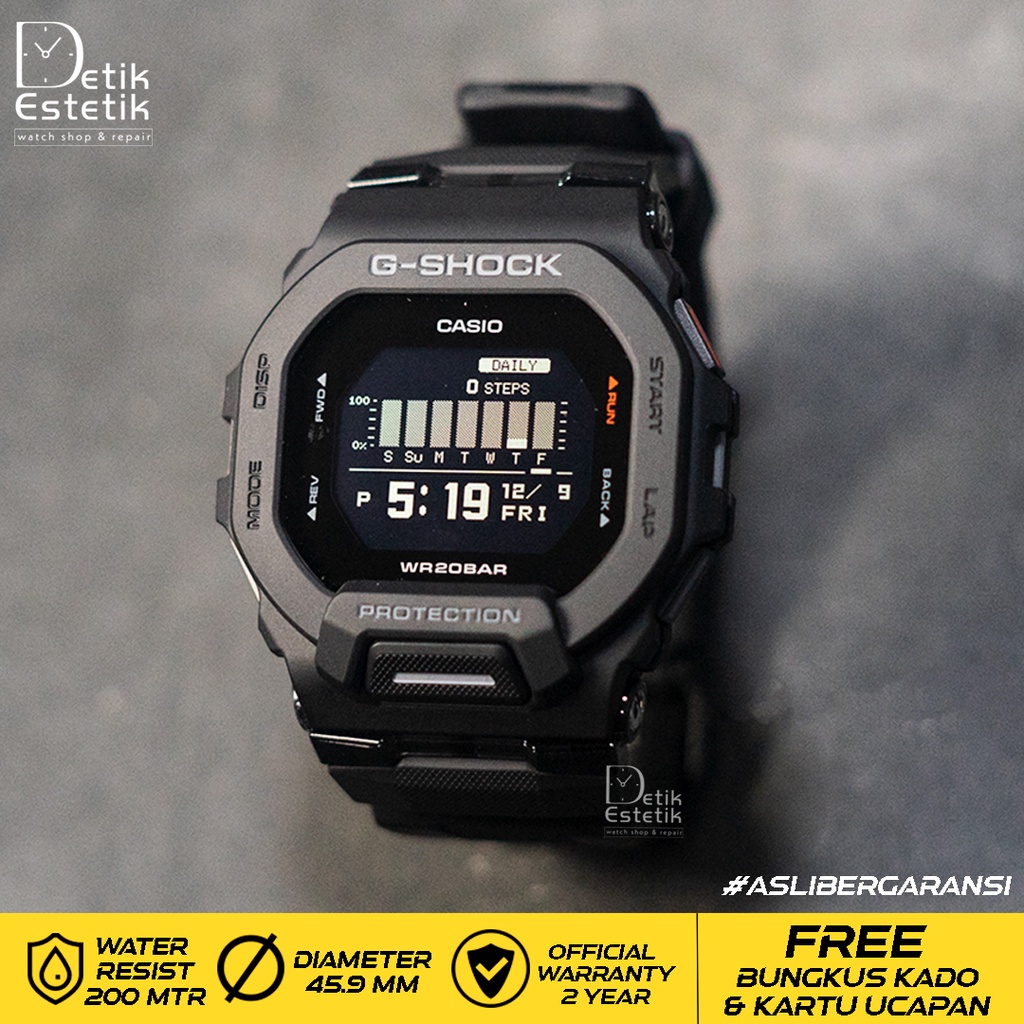 Jual Jam Casio G-Shock GBD200 / GBD-200-1ADR Full Black Digital ...