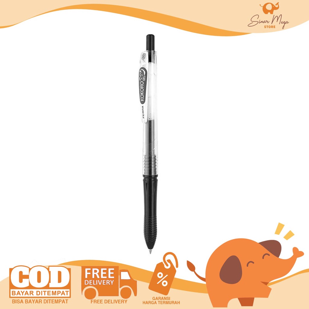 Jual Pulpen Gel Kokoro Black / Zebra Kokoro Color 0,5mm Pulpen Gel ...