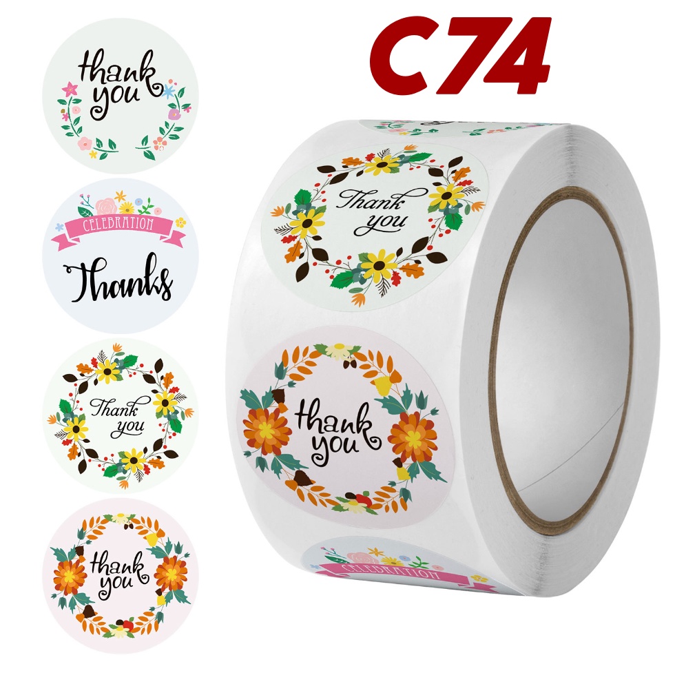 Jual 500 Pcs Stiker Label Thank You Sticker Bulat 2.5cm ST001 | Shopee ...