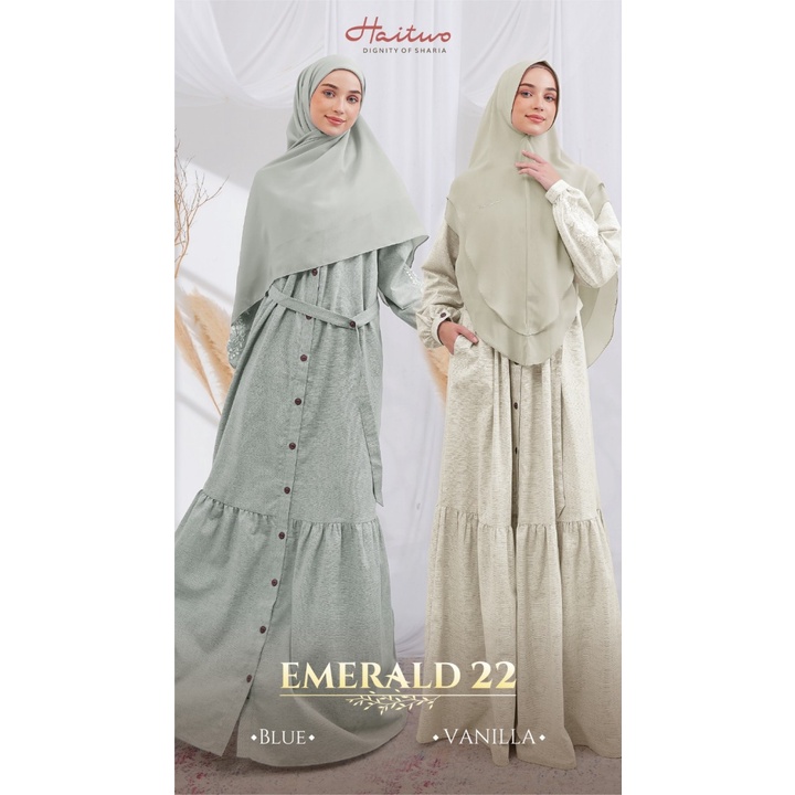 Jual HAITWO EMERALD 022 SET GAMIS PLUS HIJAB SYARI WANITA MUSLIM ...