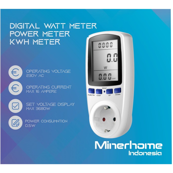 Jual Palk Digital Watt Meter Power Meter Energy Meter Pengukur Arus ...