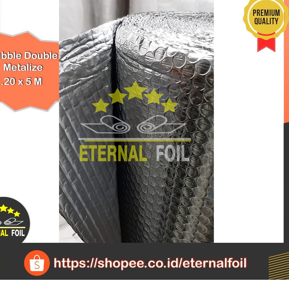 Jual Aluminium Foil Bubble Double Side Metalized 1,20 x 5M (4 mm) Peredam panas atap ☼ | Shopee ...
