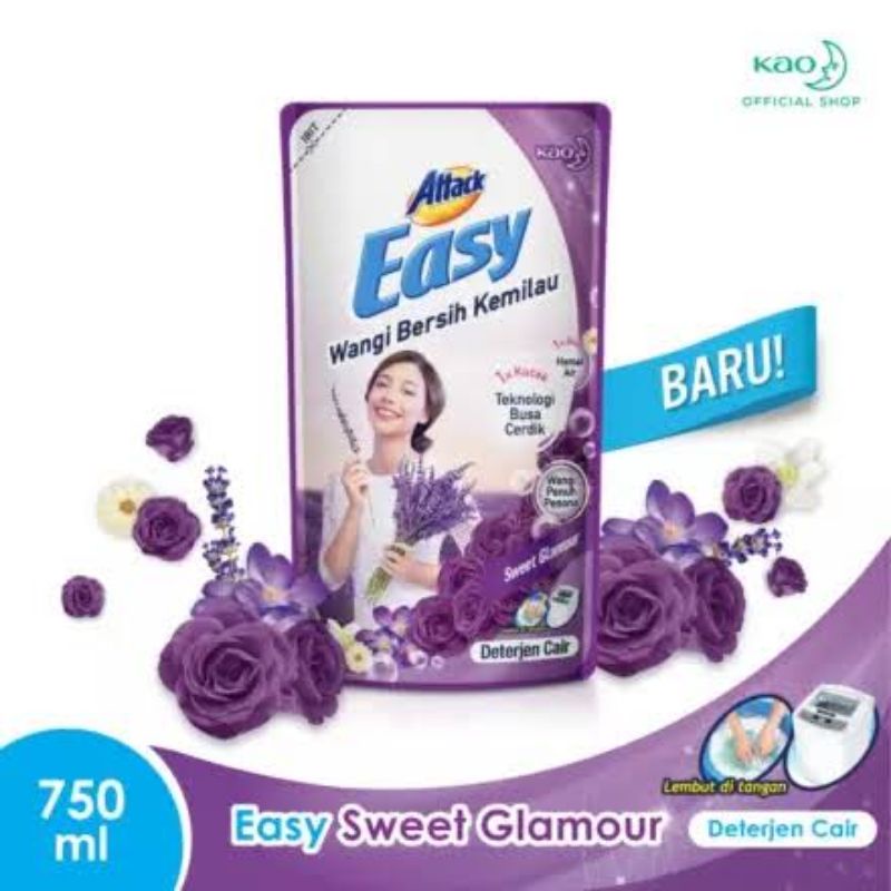 Jual Attack Easy Deterjen Cair Sweet Glamour 750 ml | Shopee Indonesia