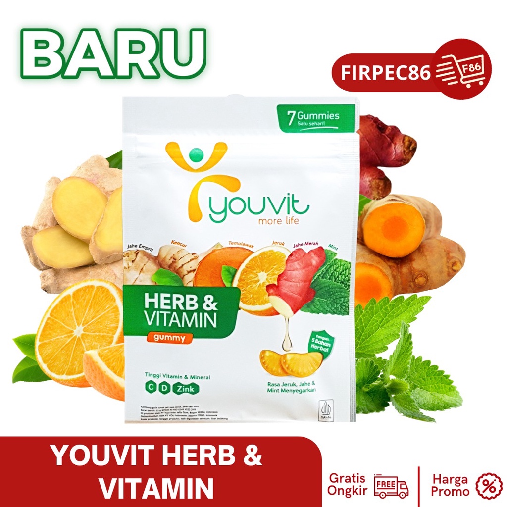Jual Youvit Herb & Vitamin dengan Herbal + Jahe Merah untuk Daya Tahan ...