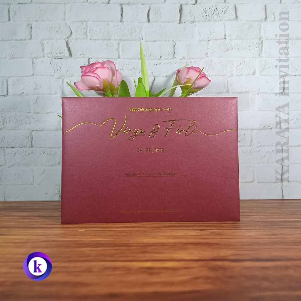 Jual New Undangan Pernikahan Amplop Single Hard Cover (Exclusive Maroon ...