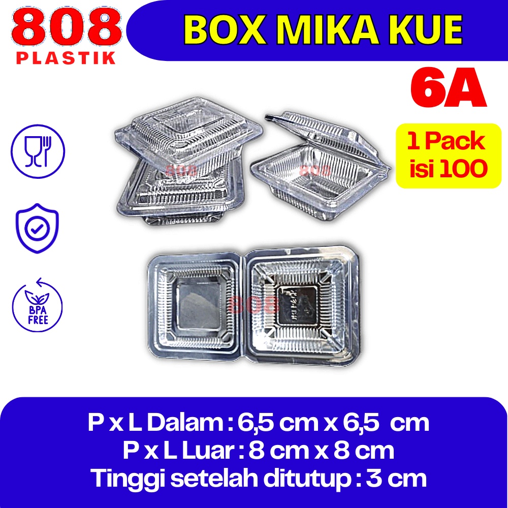 Jual Mika 6A Kue Plastik Box Bening Kemasan Kue Makanan VX-6 Kotak Kue ...