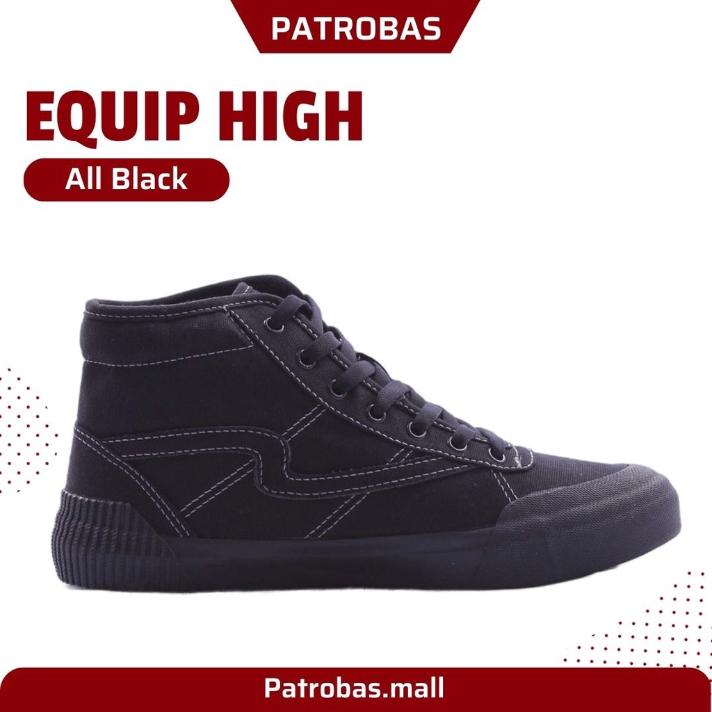 Jual PATROBAS Equip High All Black Original Sepatu Sneakers Casual ...