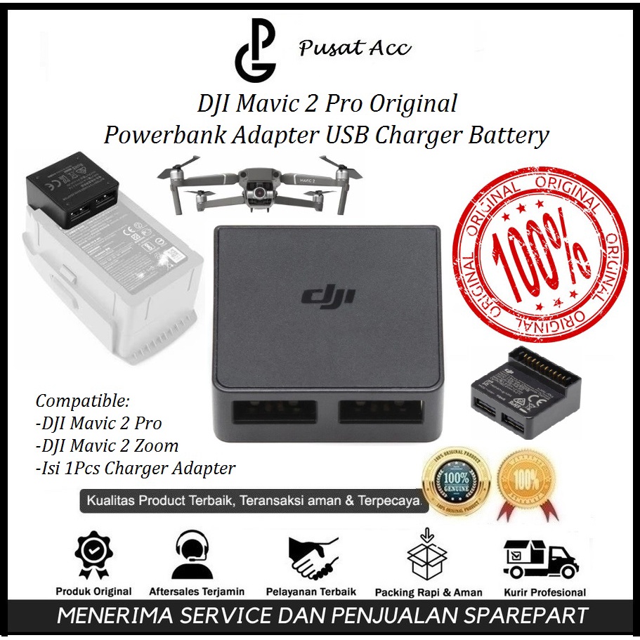 Jual DJI Mavic 2 Pro Powerbank Adapter USB Original for Mavic 2 Zoom ...