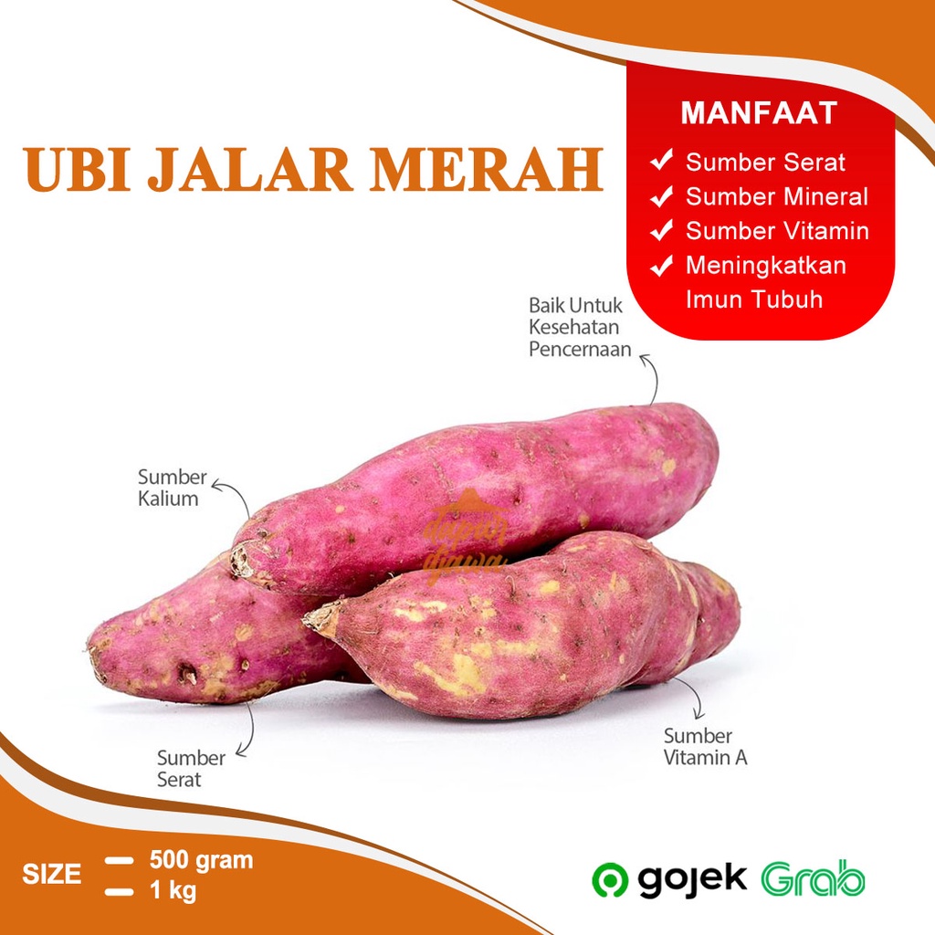 Jual SAYUR SAYURAN UMBI UBI JALAR MERAH MAKANAN SEGAR FRESH SEHAT BEKU ...