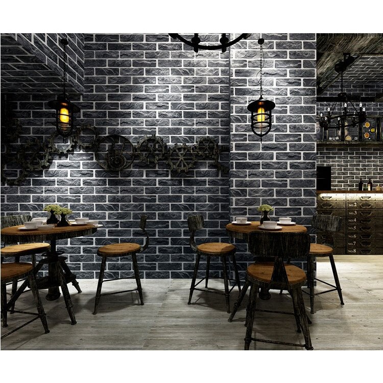 Jual wallpaper dinding motif bata putih ukuran 45cm x 9meter s/d ...