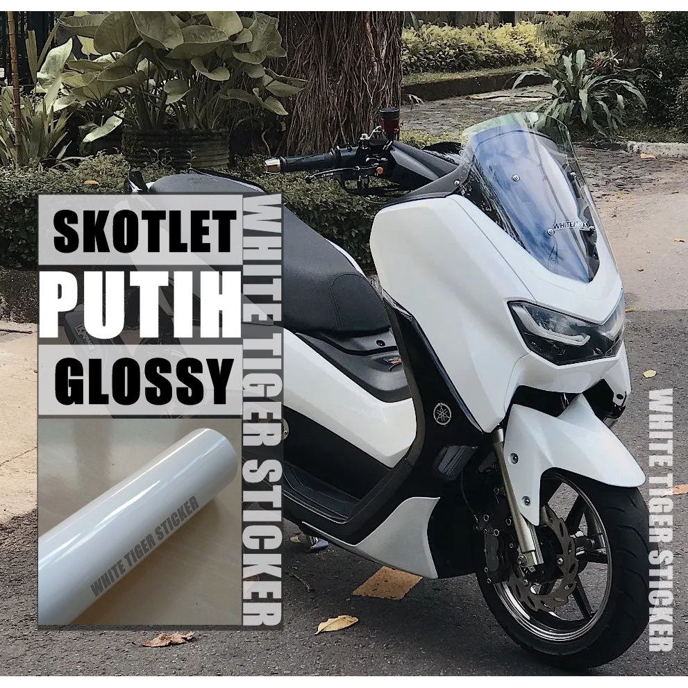 Jual SKOTLET STIKER MOTOR PUTIH GLOSY MENGKILAP SCOTLITE WHIE GLOSY ...